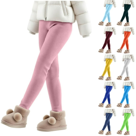 Girls Winter Leggings Kids Thick Warm Fleece Lined Legging Pants ...