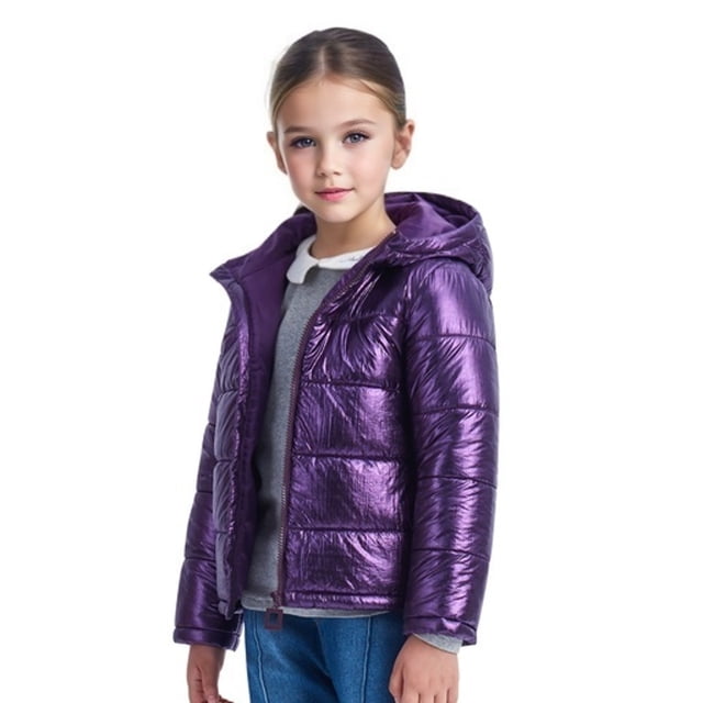 I K A L I Girls' All-Season Quilted Puffer Jacket with Hood, Water ...
