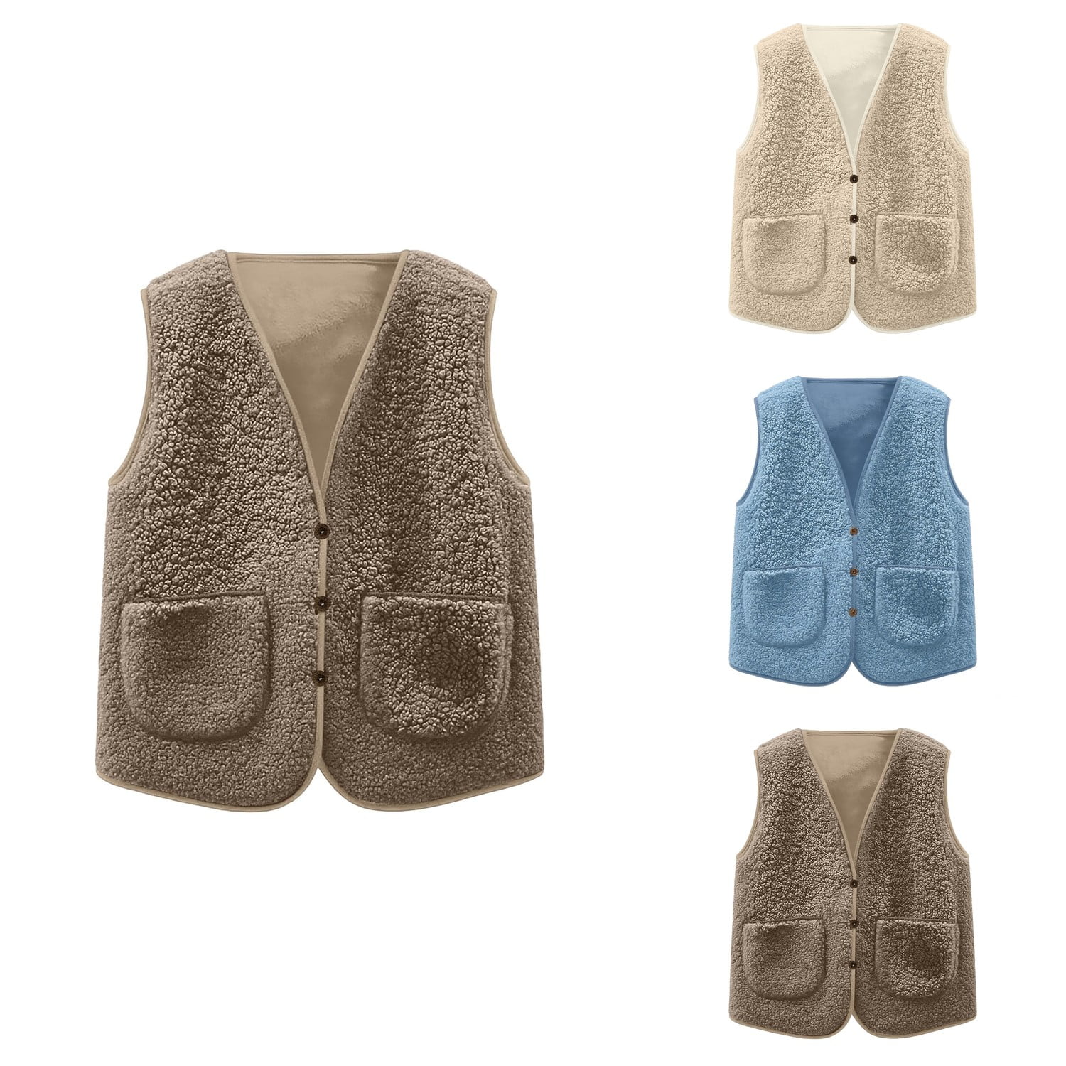 Girls Winter Puffer Vest with Collar – Loose Fit Sleeveless Warm Padded ...