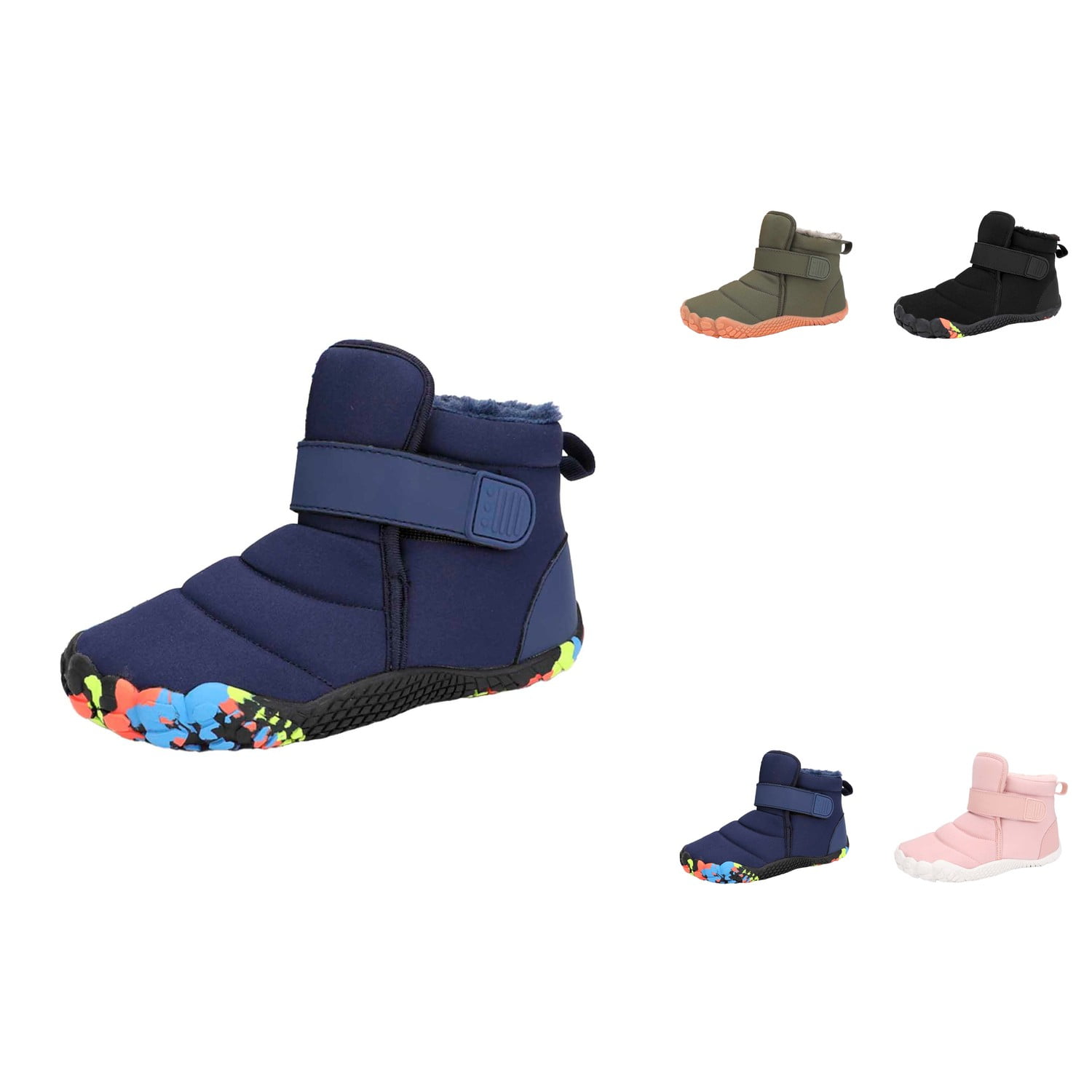 Girls Winter Snow Boots, Warm Fur-Lined Ankle Booties for Toddlers ...