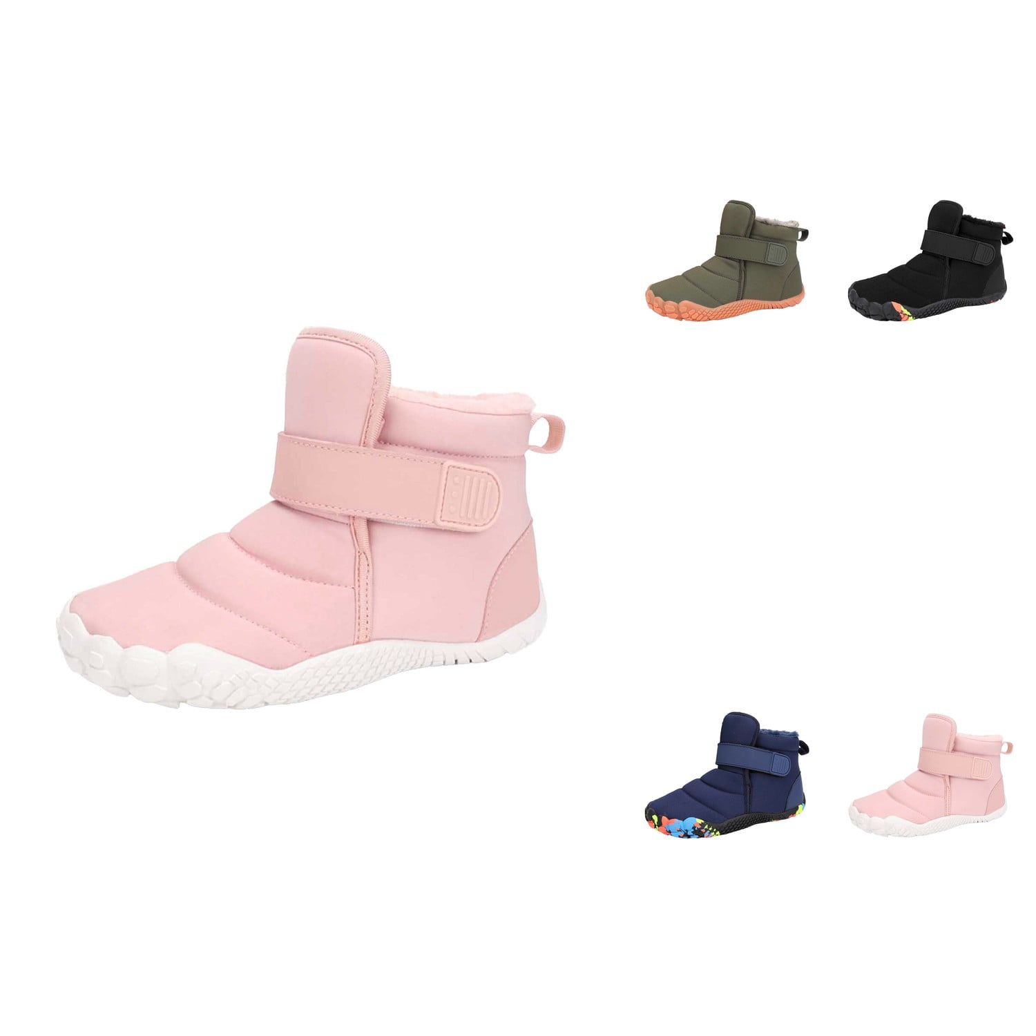 Girls Winter Snow Boots, Warm Fur-Lined Ankle Booties for Toddlers ...