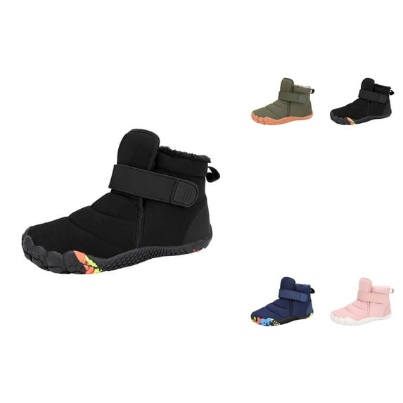 Girls Winter Snow Boots, Warm Fur-Lined Ankle Booties for Toddlers ...