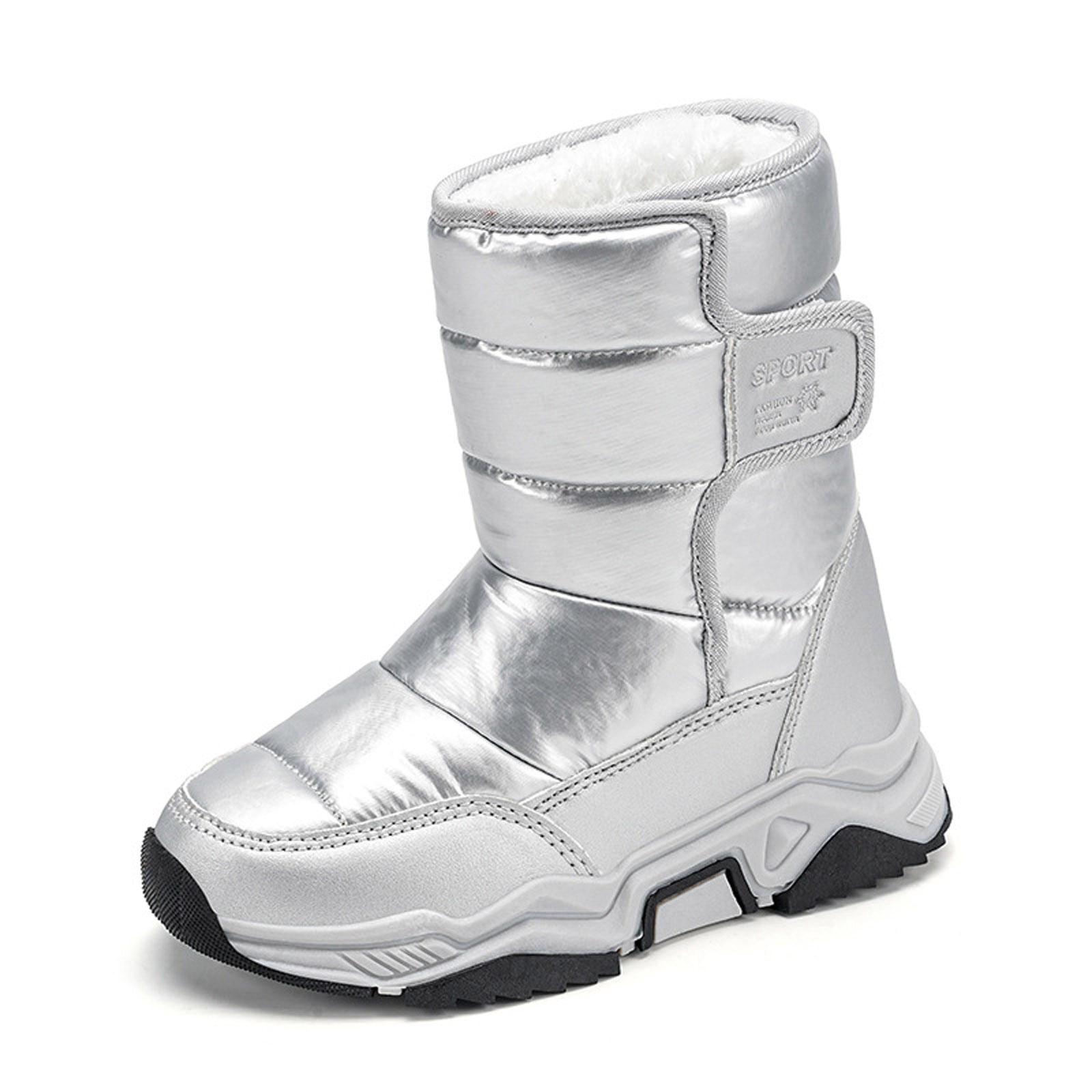 Girls Winter Warm Boots Solid Color Lined On Long Shaft Outdoor Cold ...