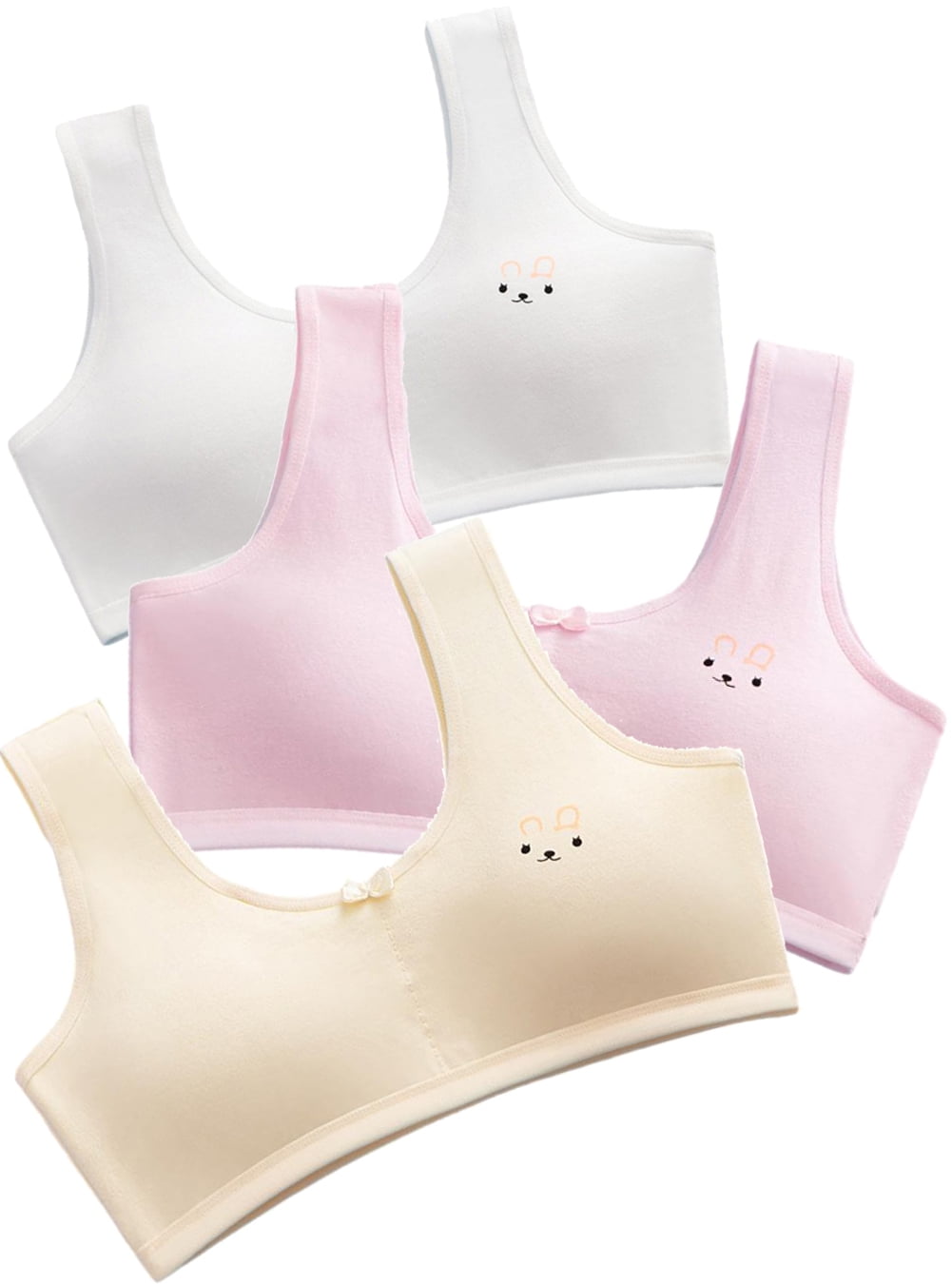 Girls Wireless Bras Comfortable Cotton Little Girls Training Bras 3 ...