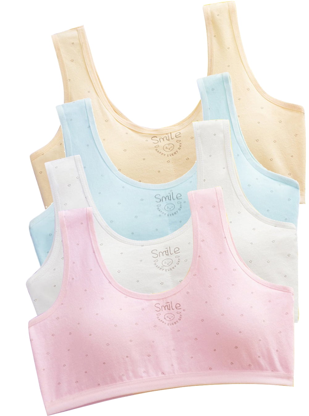 Girls Wireless Bras Comfortable Cotton Little Girls Training Bras 4 ...