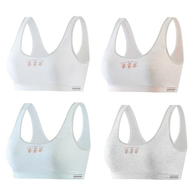 Girls Wireless Bras Comfortable Cotton Little Girls Training Bras for ...