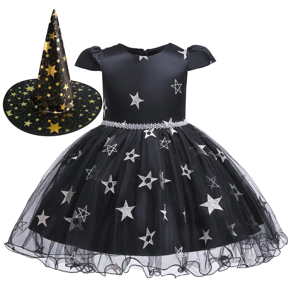 Girls Witch Halloween Costume Princess Tutu Dress Cosplay Party Outfit ...