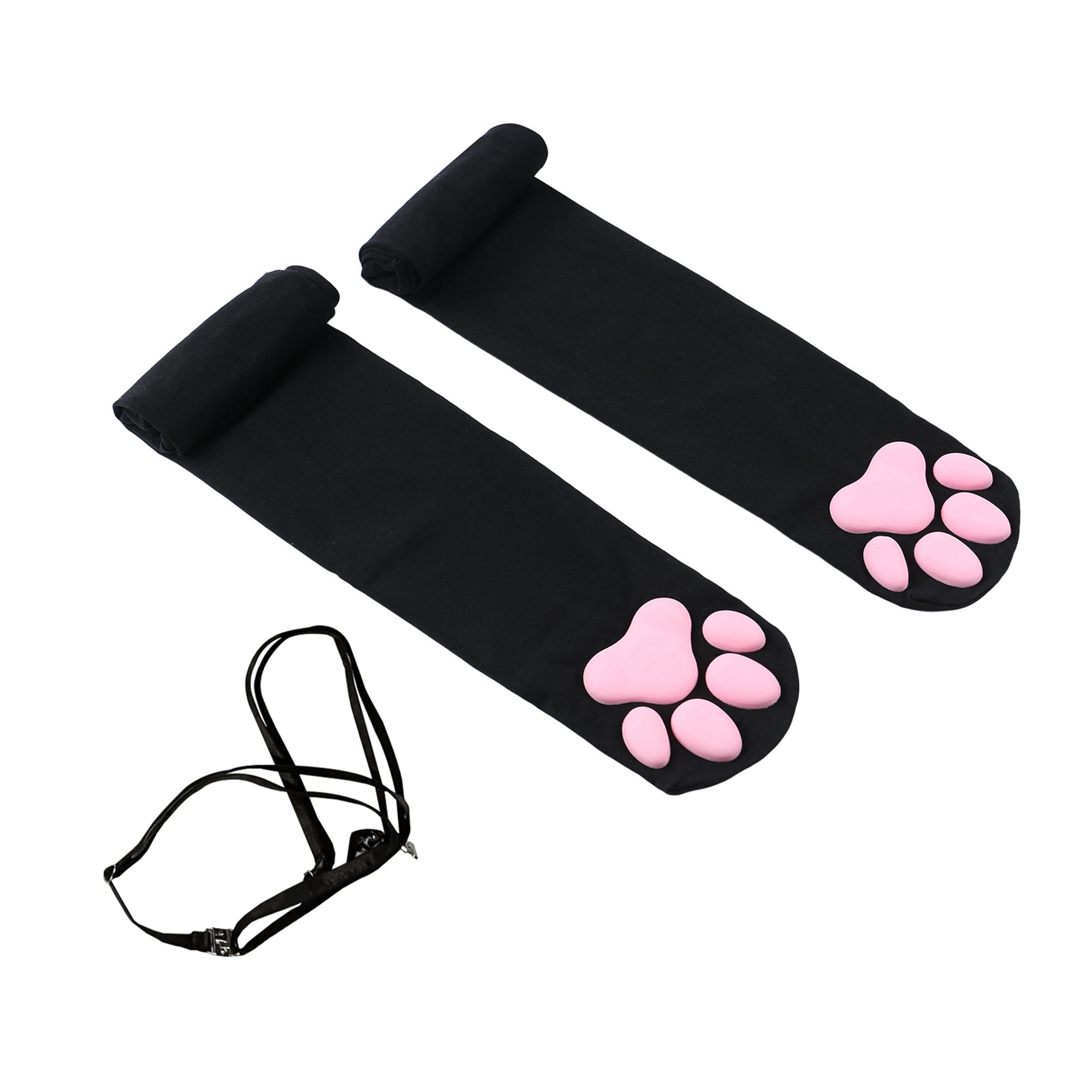Girls Women Cat Paw Pad Socks Thigh High Cute 3D Kitten Claw Stockings ...