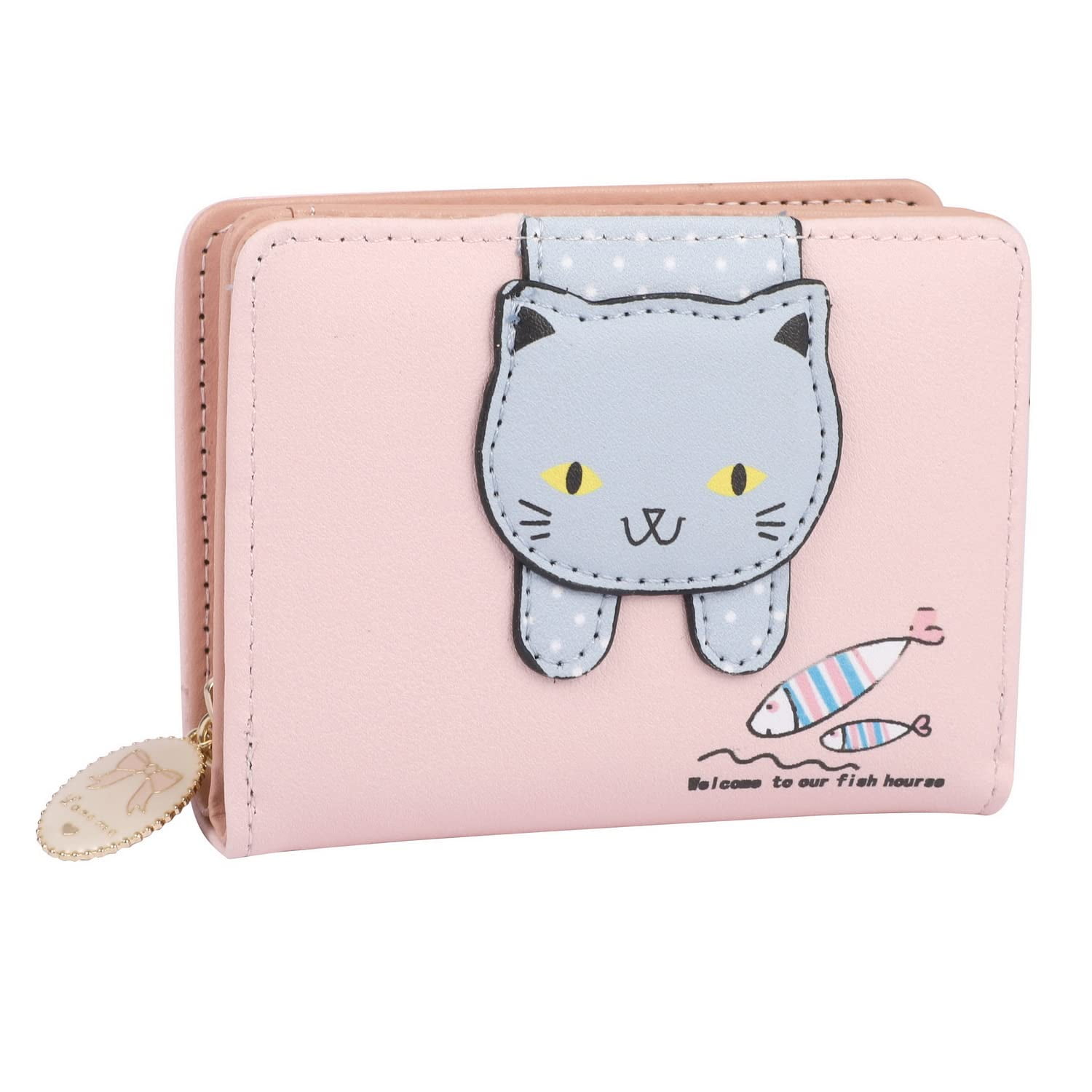 MINKUROW Girls Women Purses, Cute Cat Wallet Small PU Leather Coin ...