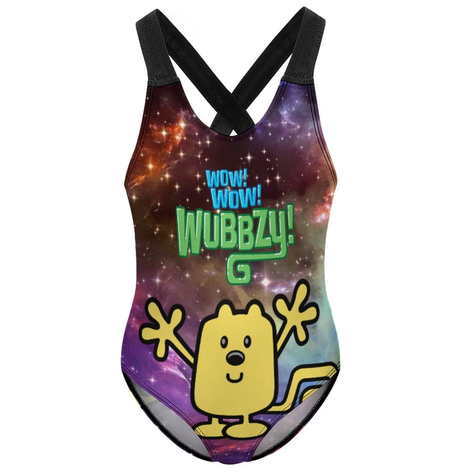 Girls Wow Wub-bzy One Piece Swimsuits Bathing Suits Cross Back Swimwear ...
