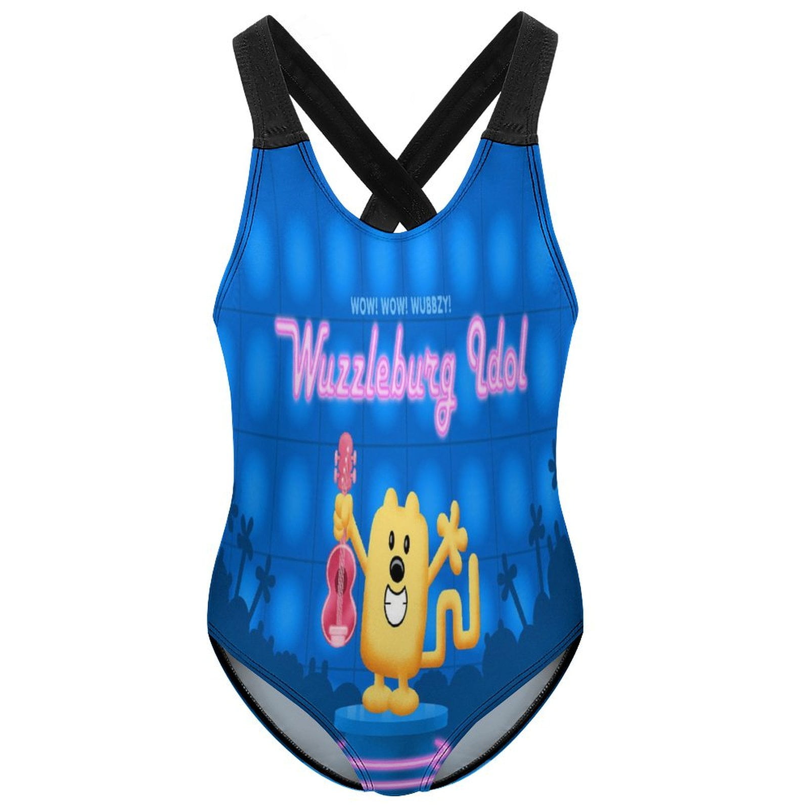 Girls Wow Wub-bzy One Piece Swimsuits Bathing Suits Cross Back Swimwear ...