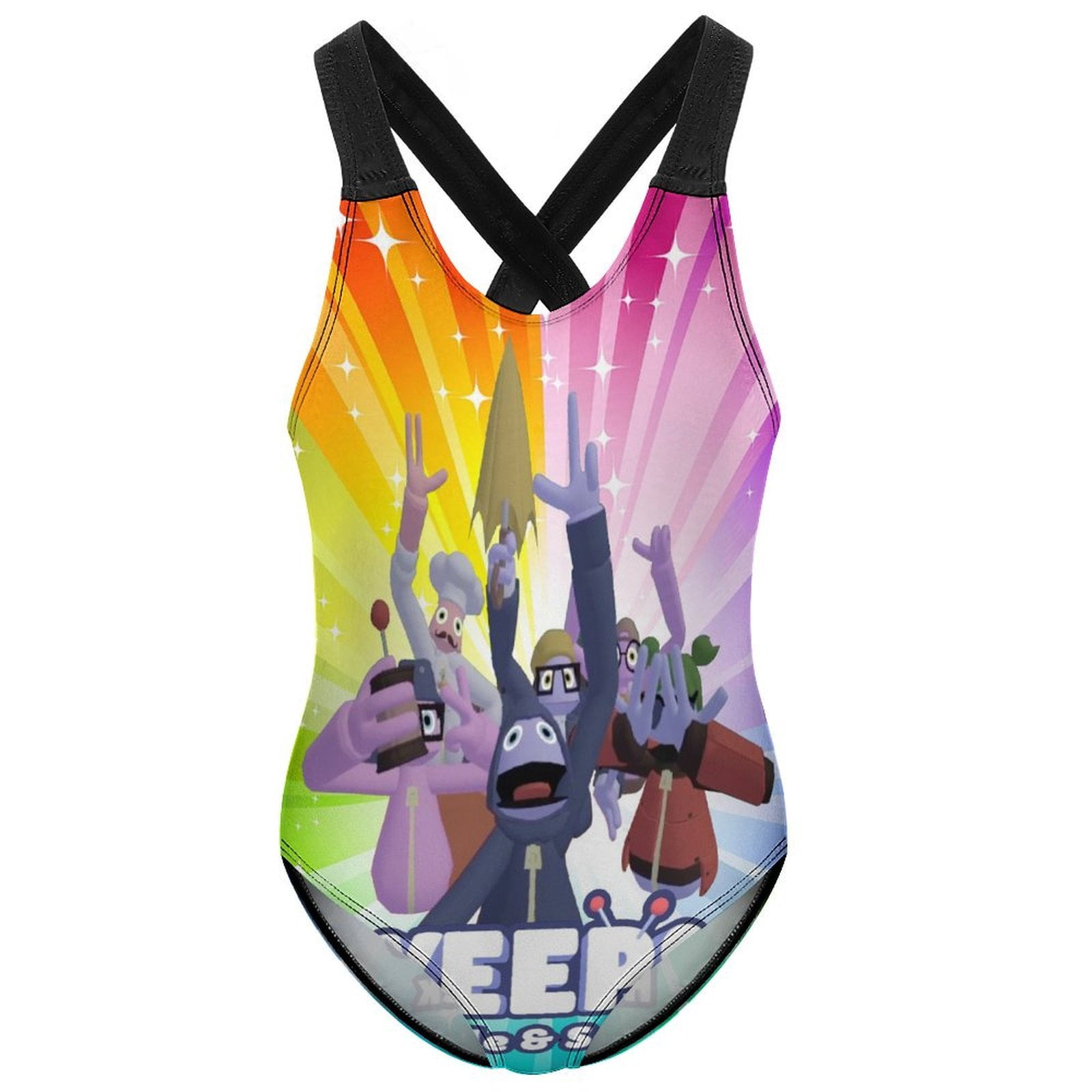 Girls Yeep-s Hide And See0 One Piece Swimsuits Bathing Suits Cross Back ...