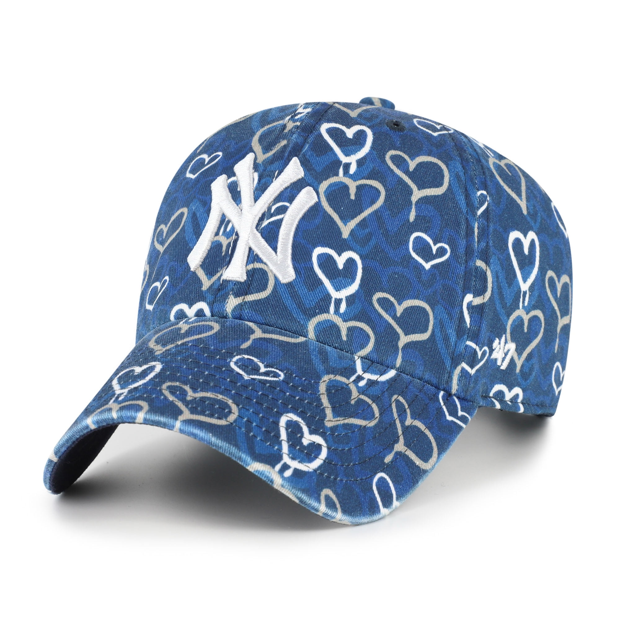 Girls Youth '47 Navy New York Yankees Mural Clean Up Adjustable Hat ...