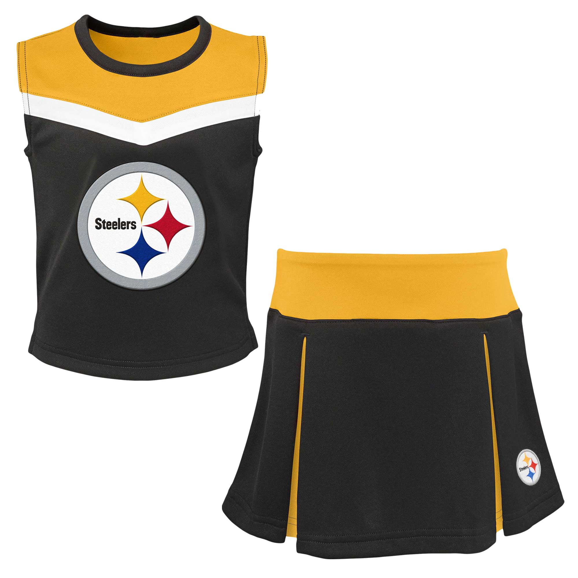 Girls Youth Black Pittsburgh Steelers Spirit Two-Piece Cheerleader Set ...