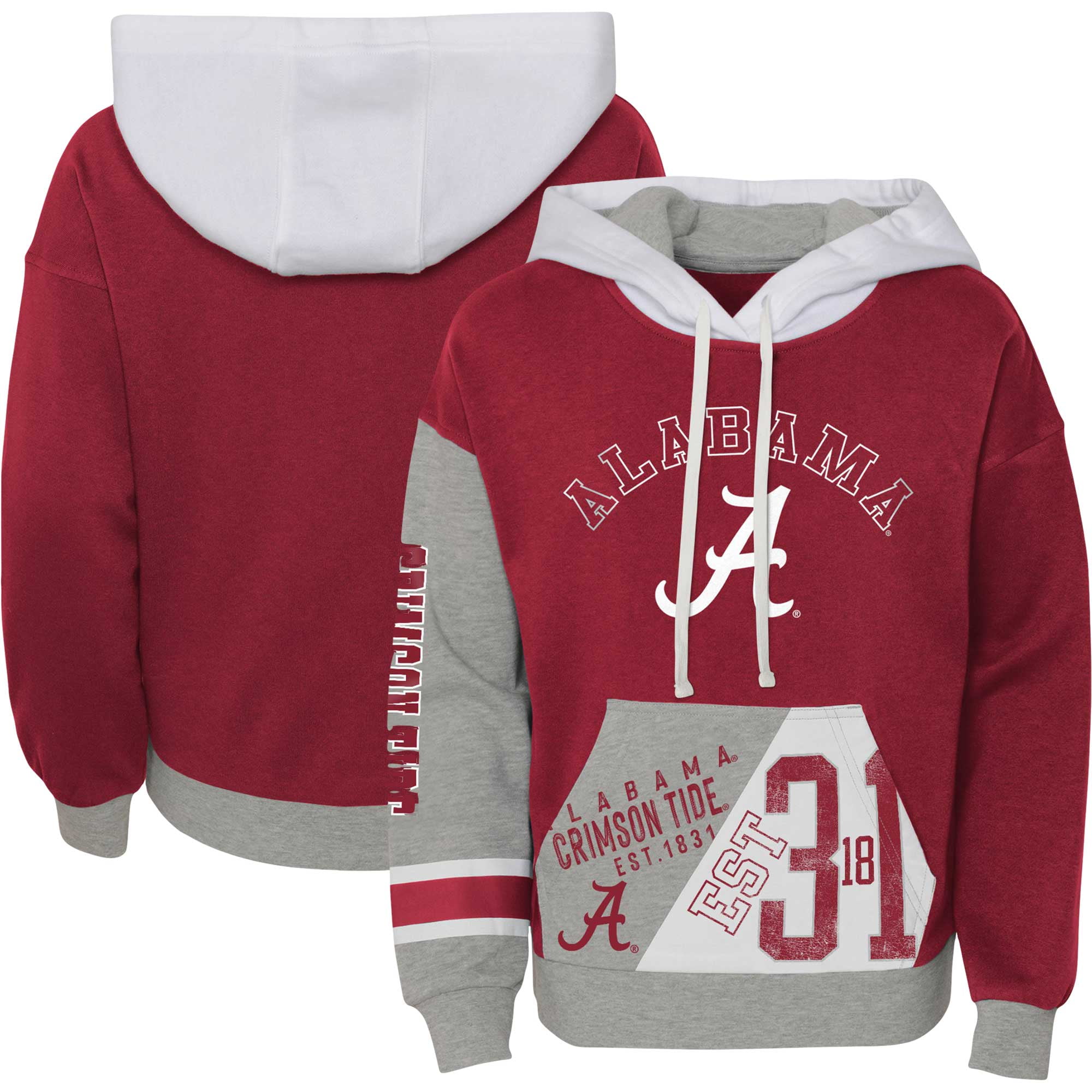 Outerstuff Girls Youth Alabama Crimson Tide True Fan Fleece Pullover ...