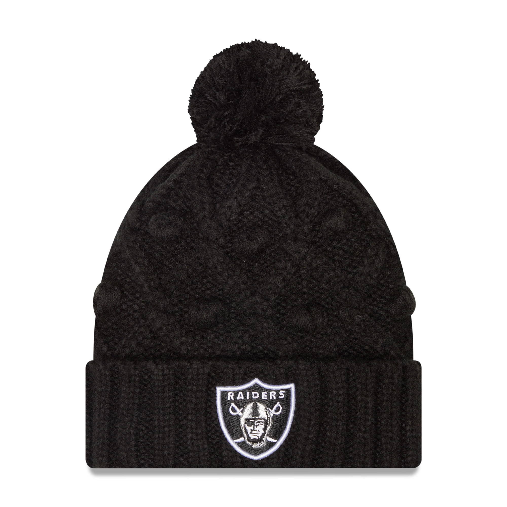 New Era Girls Youth Las Vegas Raiders Toasty Cuffed Knit Hat with Pom ...