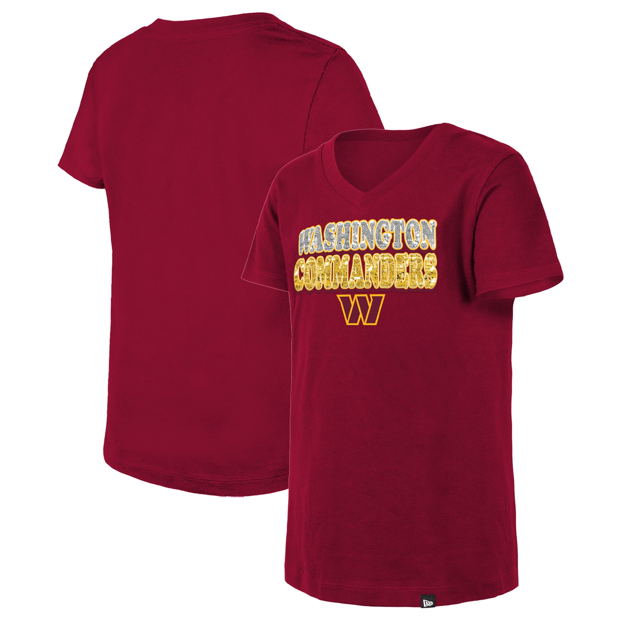 Girls Youth New Era Burgundy Washington Commanders Reverse Sequin V ...