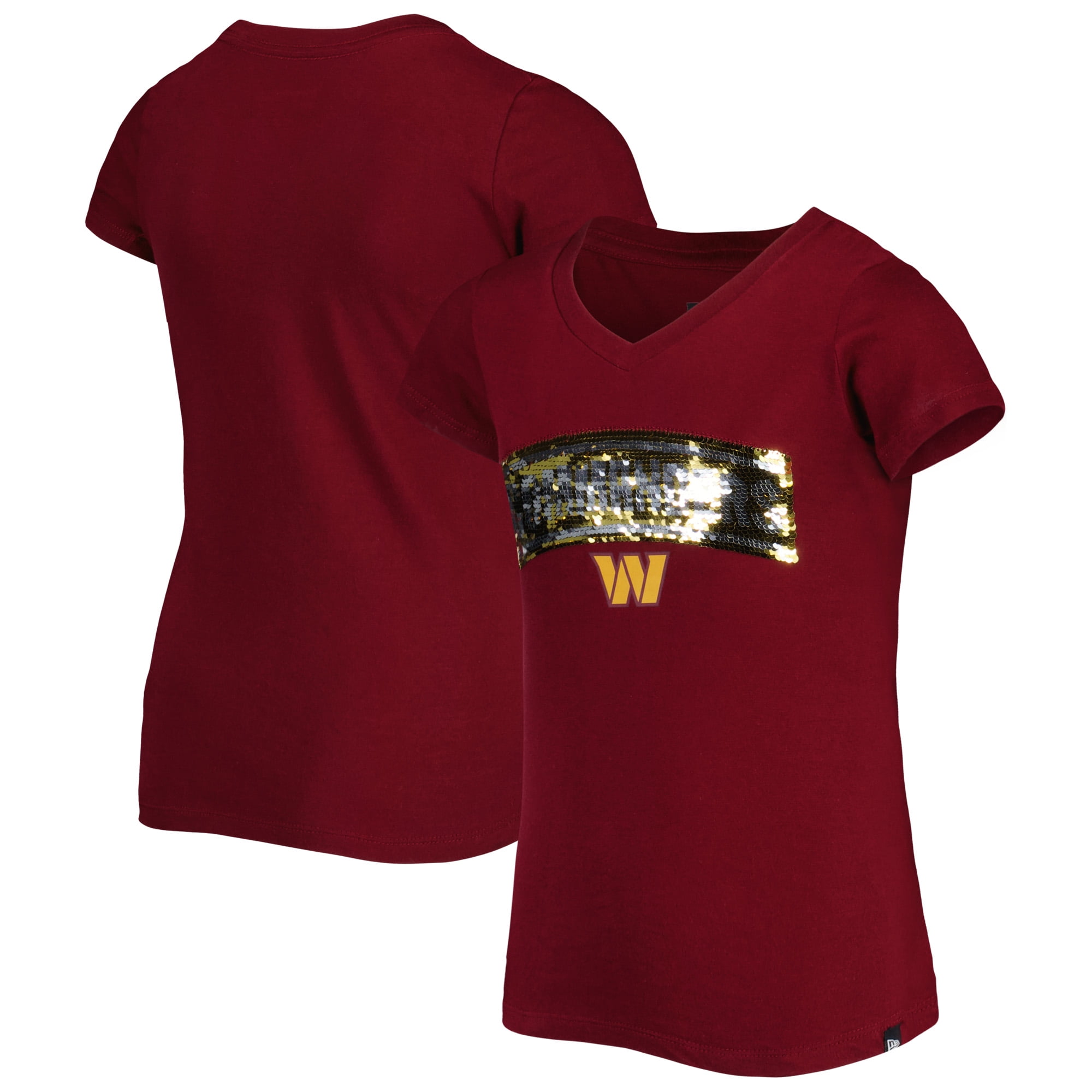 Girls Youth New Era Burgundy Washington Commanders Reverse Sequin ...