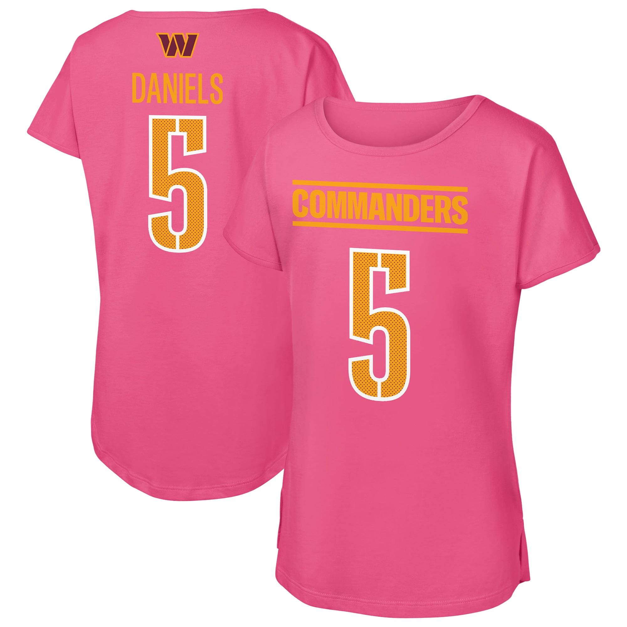 Girls Youth Outerstuff Jayden Daniels Pink Washington Commanders Player ...
