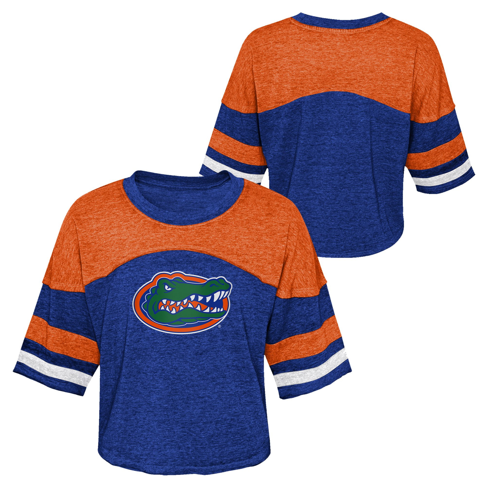 Girls Youth Royal Florida Gators Sunday Friday Sleeve Stripe Jersey T ...