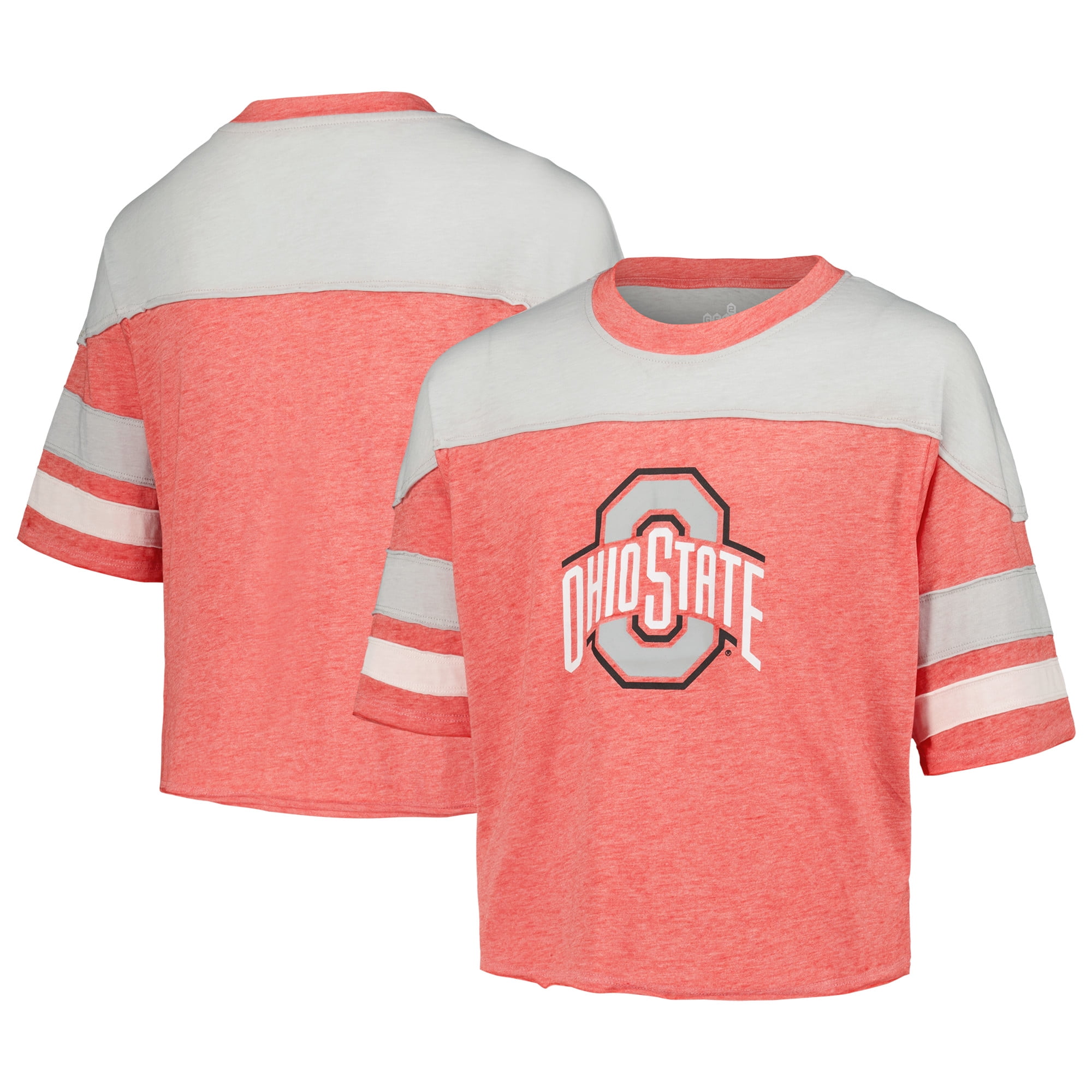 Girls Youth Scarlet Ohio State Buckeyes Sunday Friday Sleeve Stripe ...