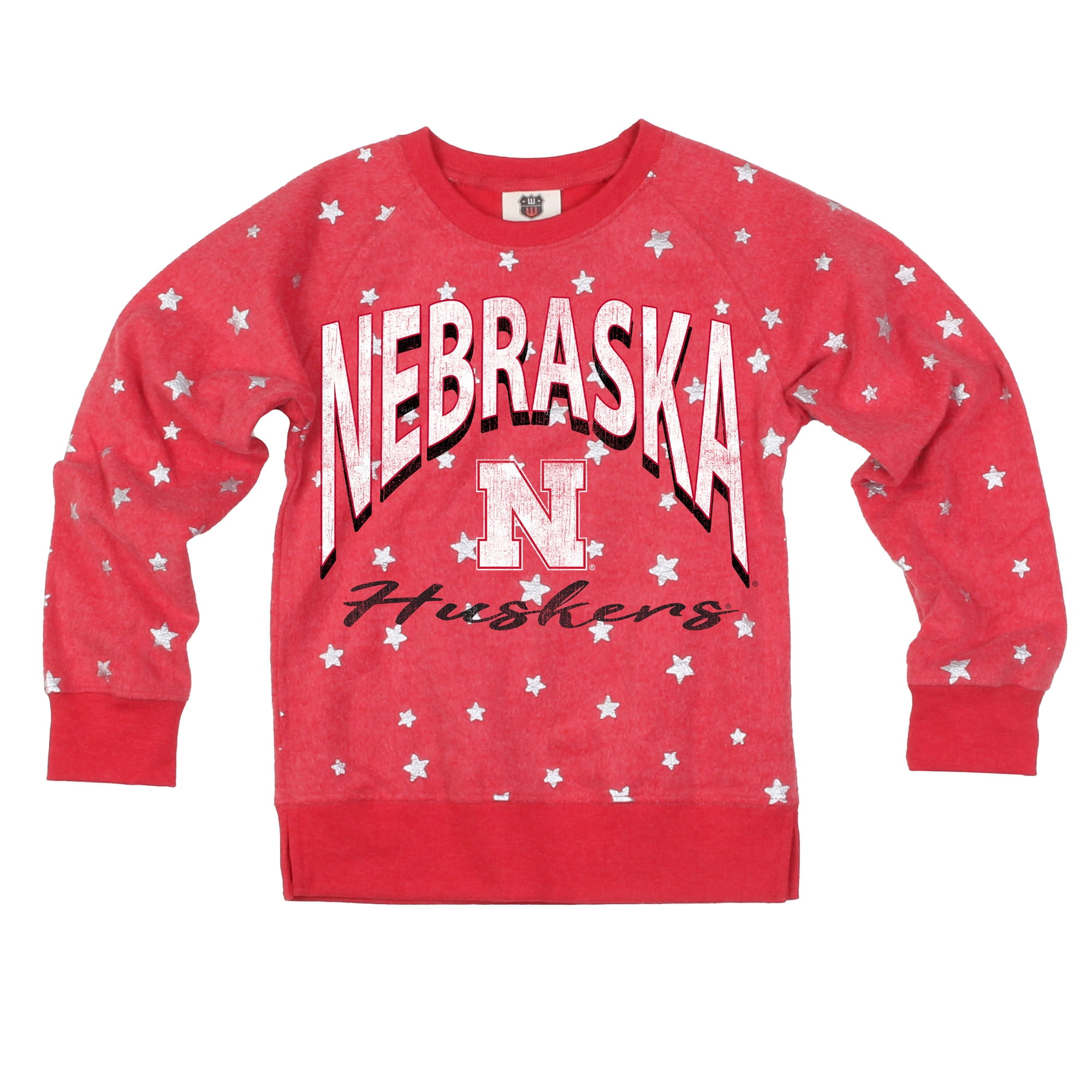 Girls Youth Wes & Willy Scarlet Nebraska Huskers Shimmer Star Reverse ...