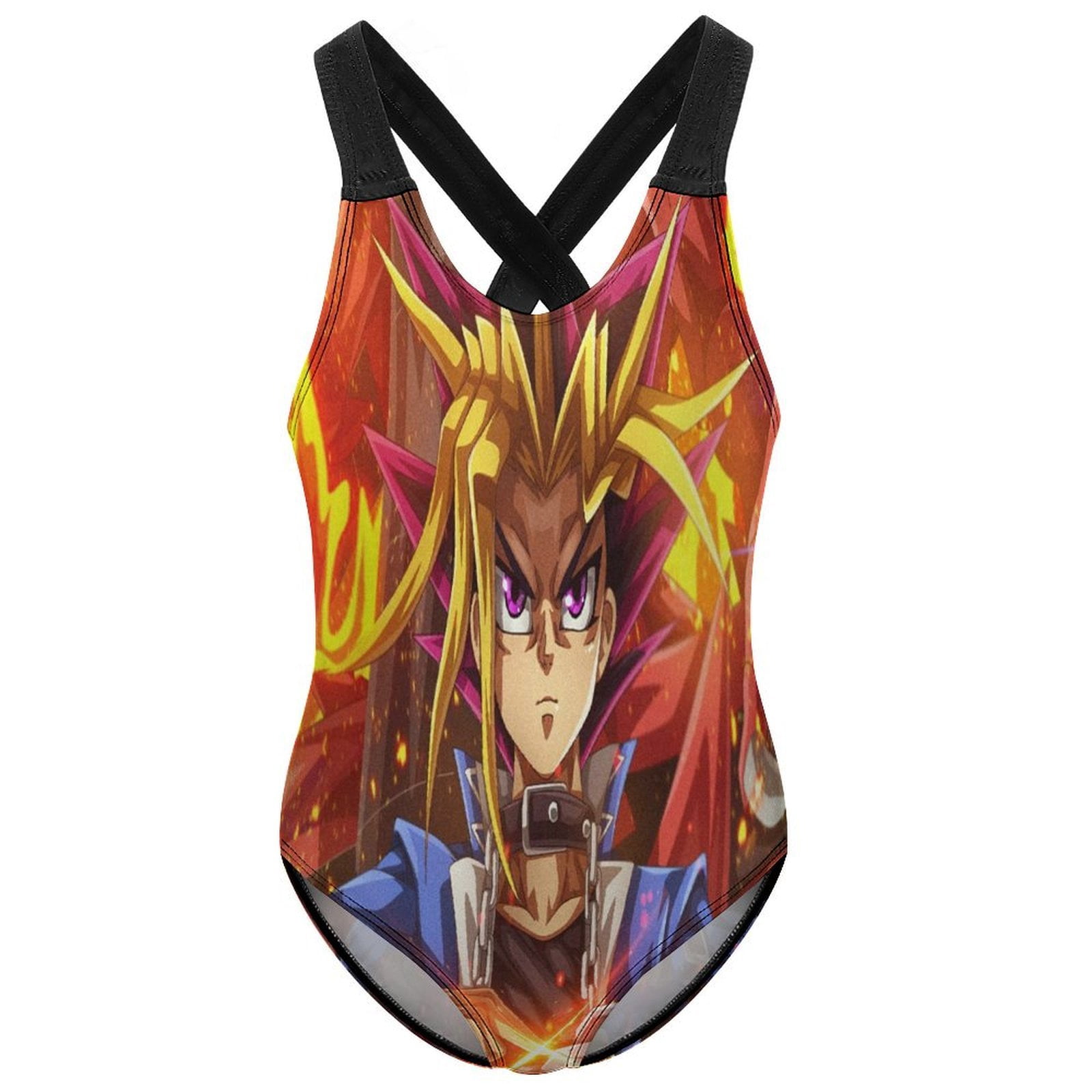 Girls Yu Card Gi 0h One Piece Swimsuits Bathing Suits Cross Back ...