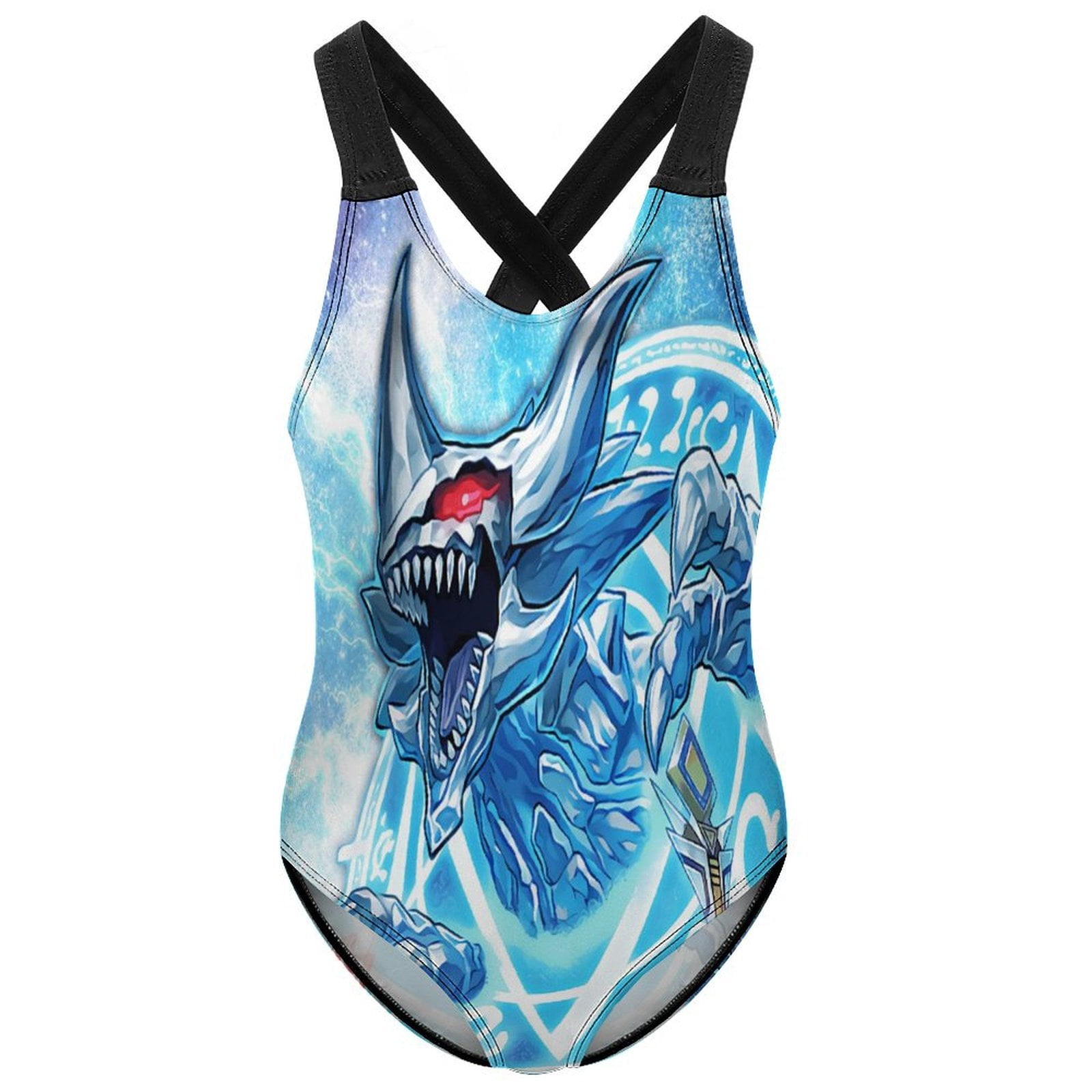 Girls Yu Card Gi 0h One Piece Swimsuits Bathing Suits Cross Back ...