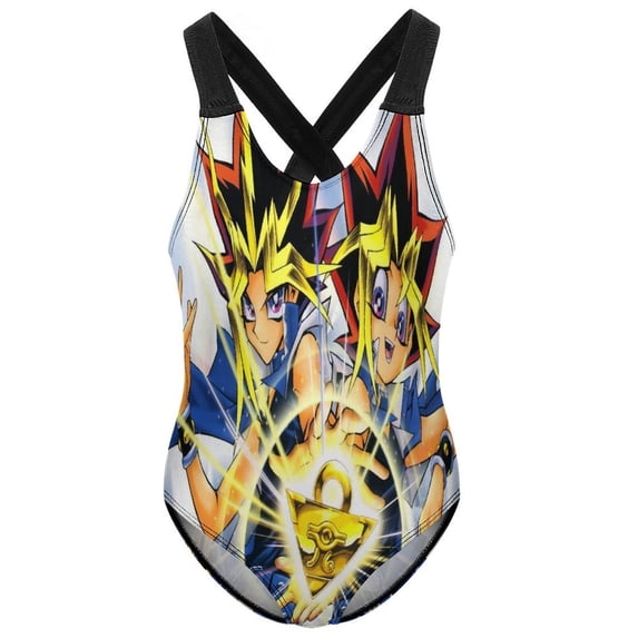 Girls Yu Card Gi 0h One Piece Swimsuits Bathing Suits Cross Back ...
