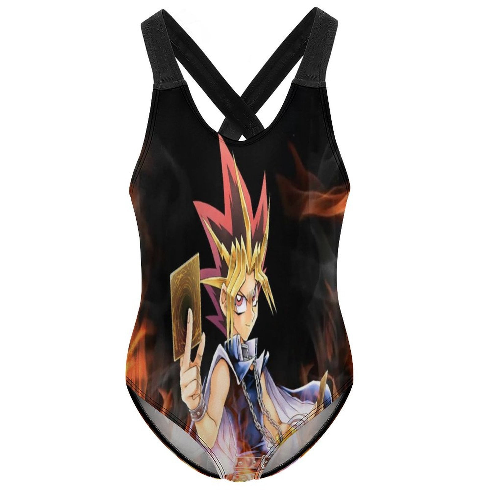 Girls Yu Card Gi 0h One Piece Swimsuits Bathing Suits Cross Back ...