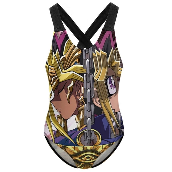 Girls Yu Card Gi 0h One Piece Swimsuits Bathing Suits Cross Back ...