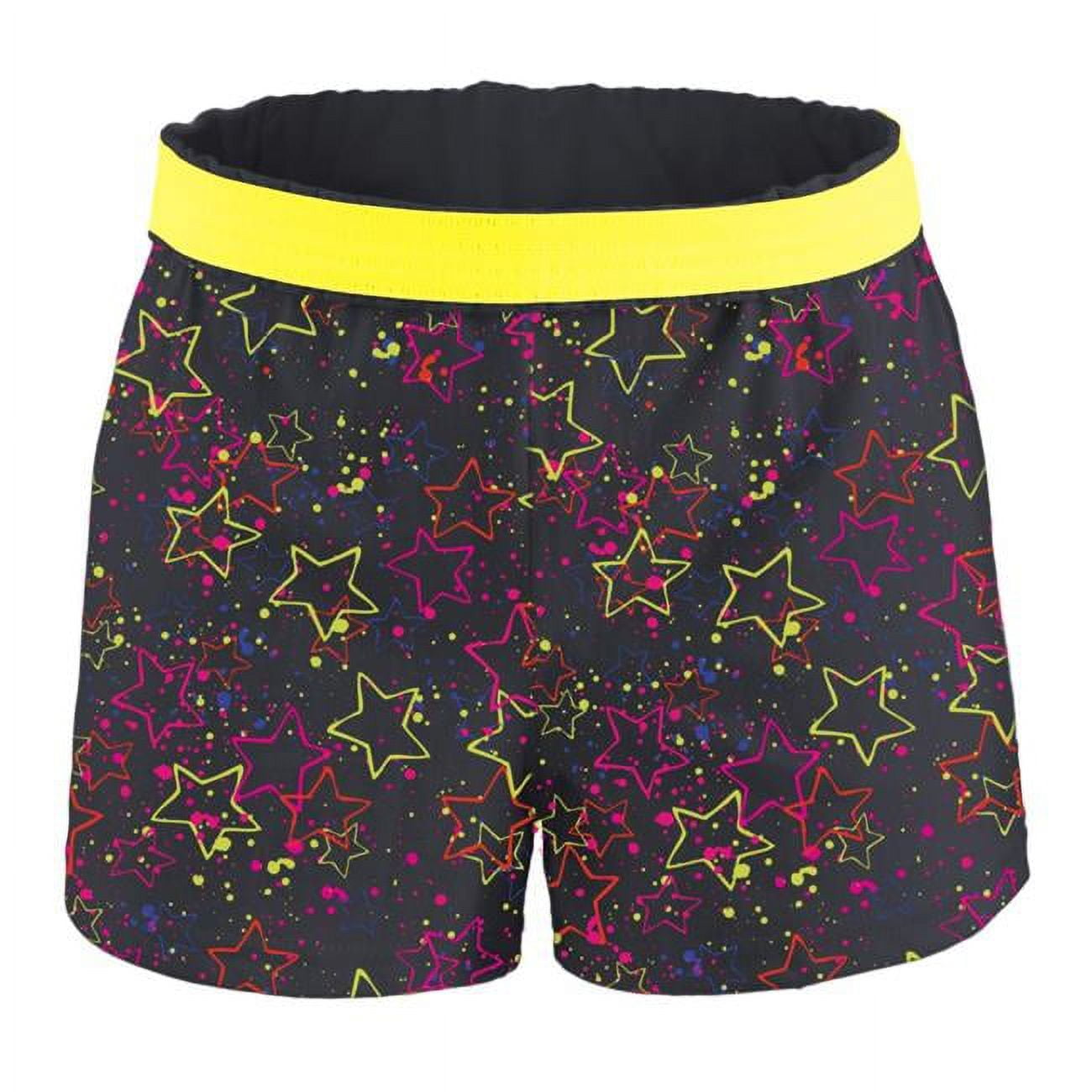 Girls Zebra V-Notch Pop Shorts, Galaxy & Solar Yellow - Extra Large ...