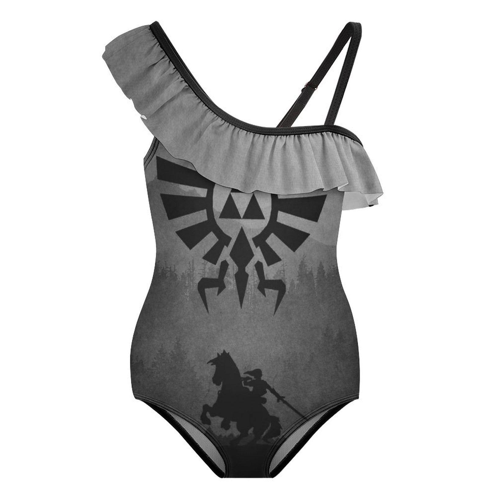 Girls Zeld-a One Piece Swimsuit One Shoulder Bathing Suit Ruffle ...