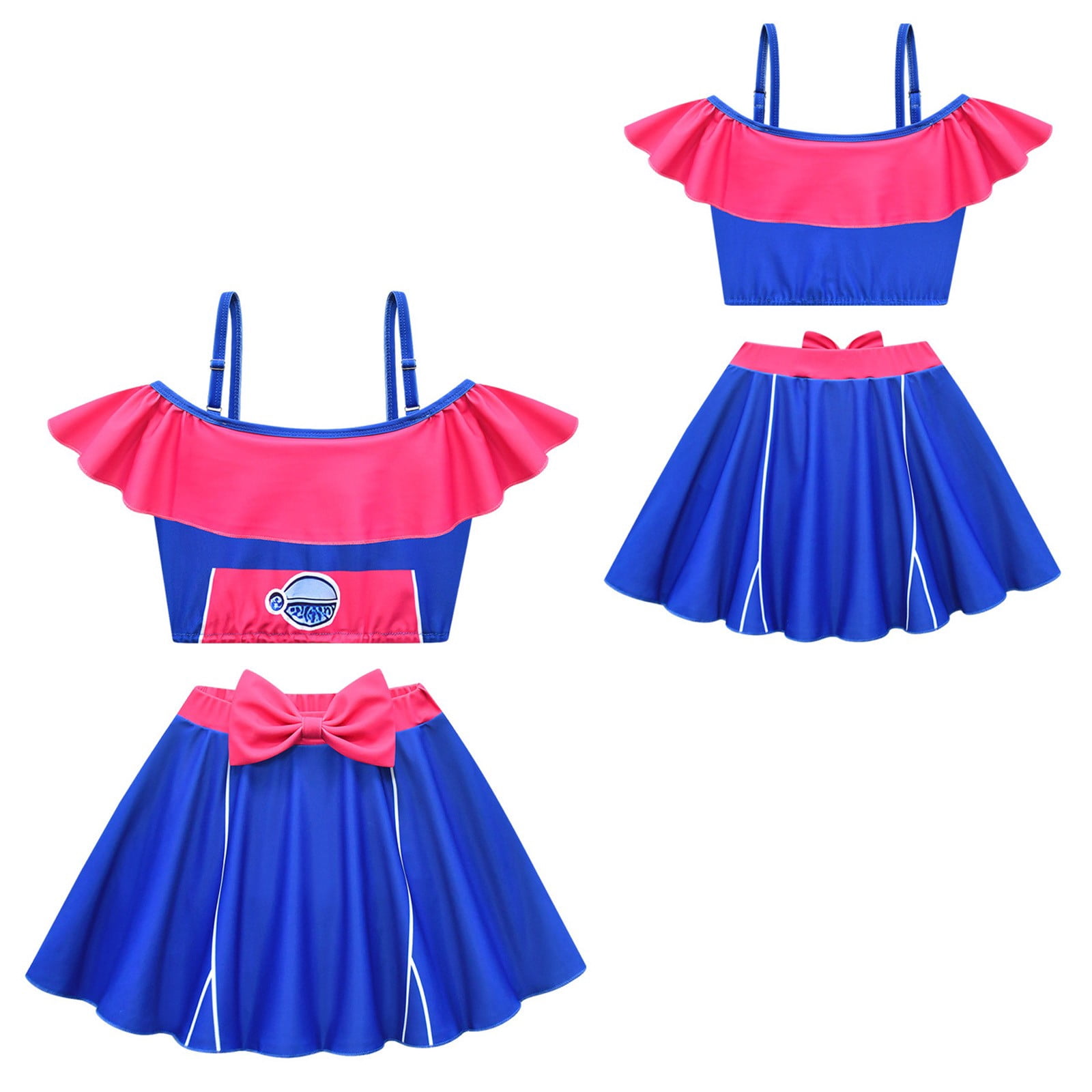 Girls Zom-bies 4 Costume Cosplay Set – 2PCS Kids Swimwear Outfit, High ...