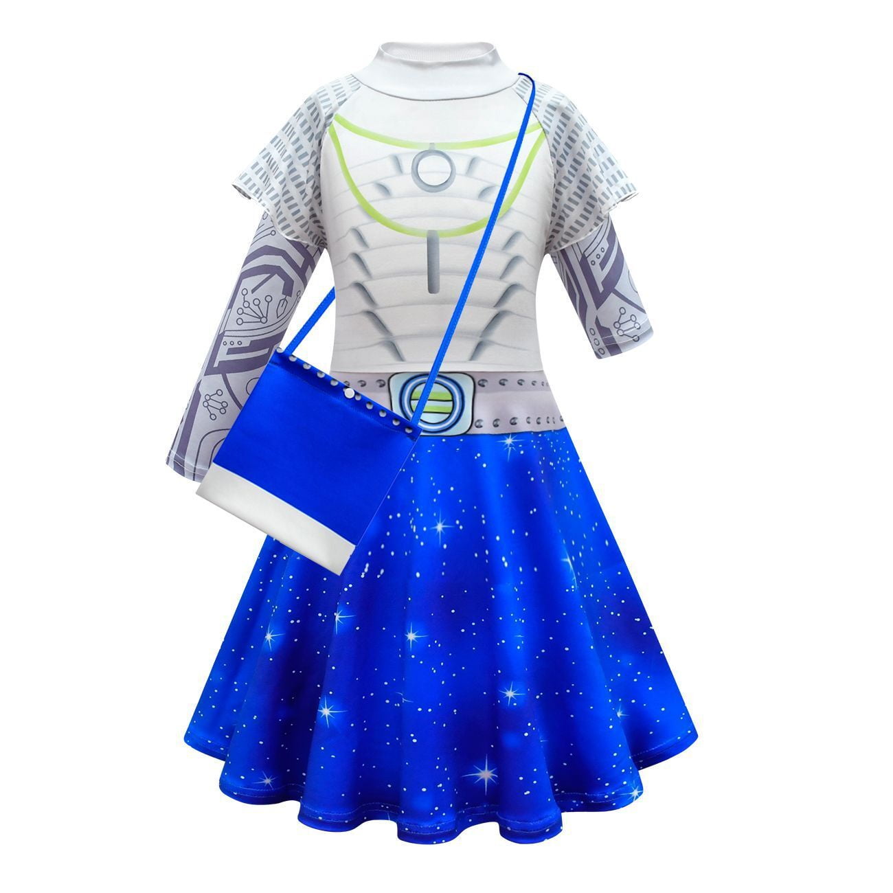 Girls Zombie Alien Dress Halloween Cosplay Costume Fancy Dress Up Kids ...