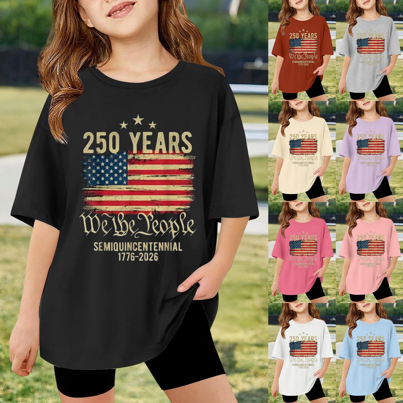 Girls's 250 Anniversary USA Shirt 250 Anniversary America Merchandise ...