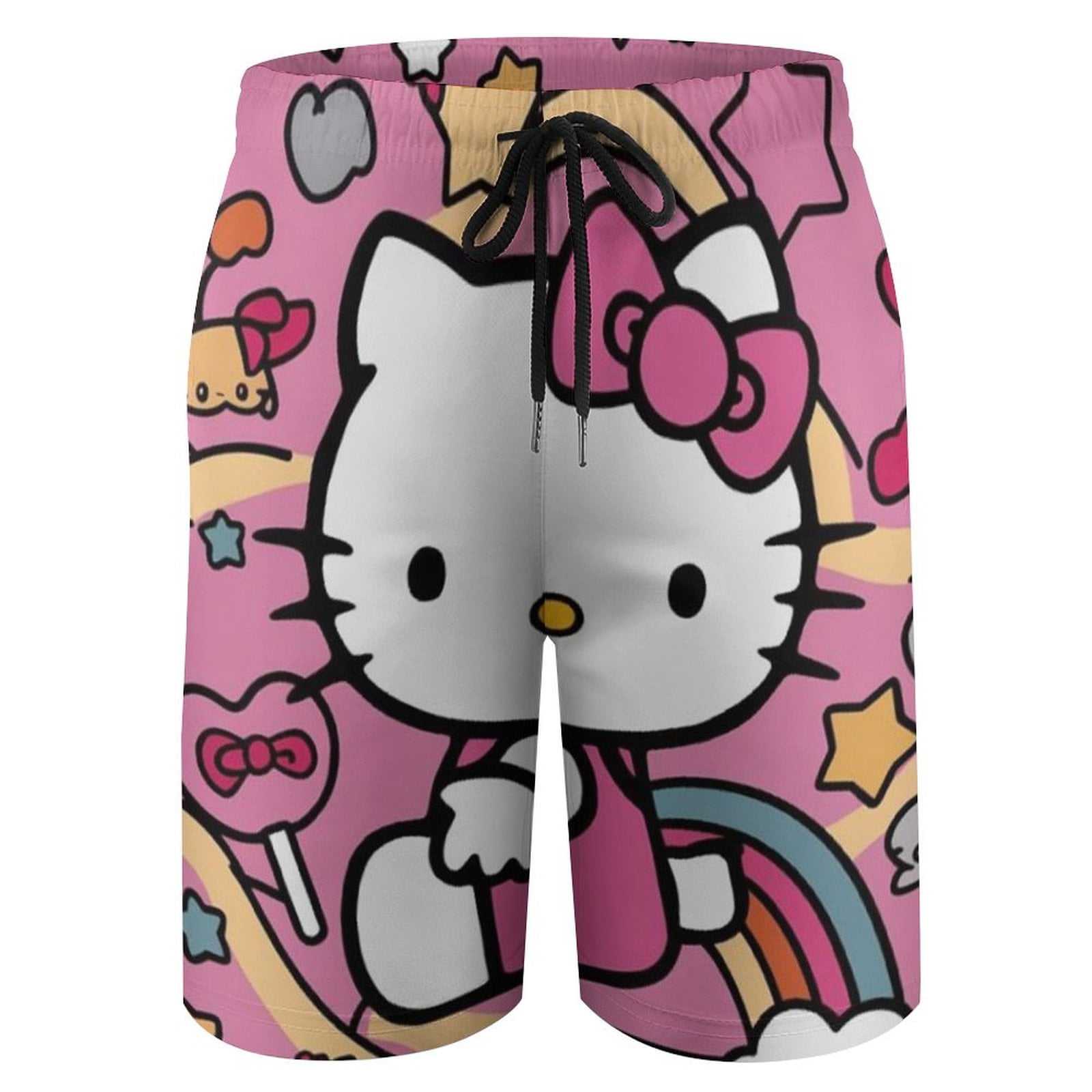 Girls's Casual Short Hello Kitty Shorts Drawstring Summer Beach Shorts ...