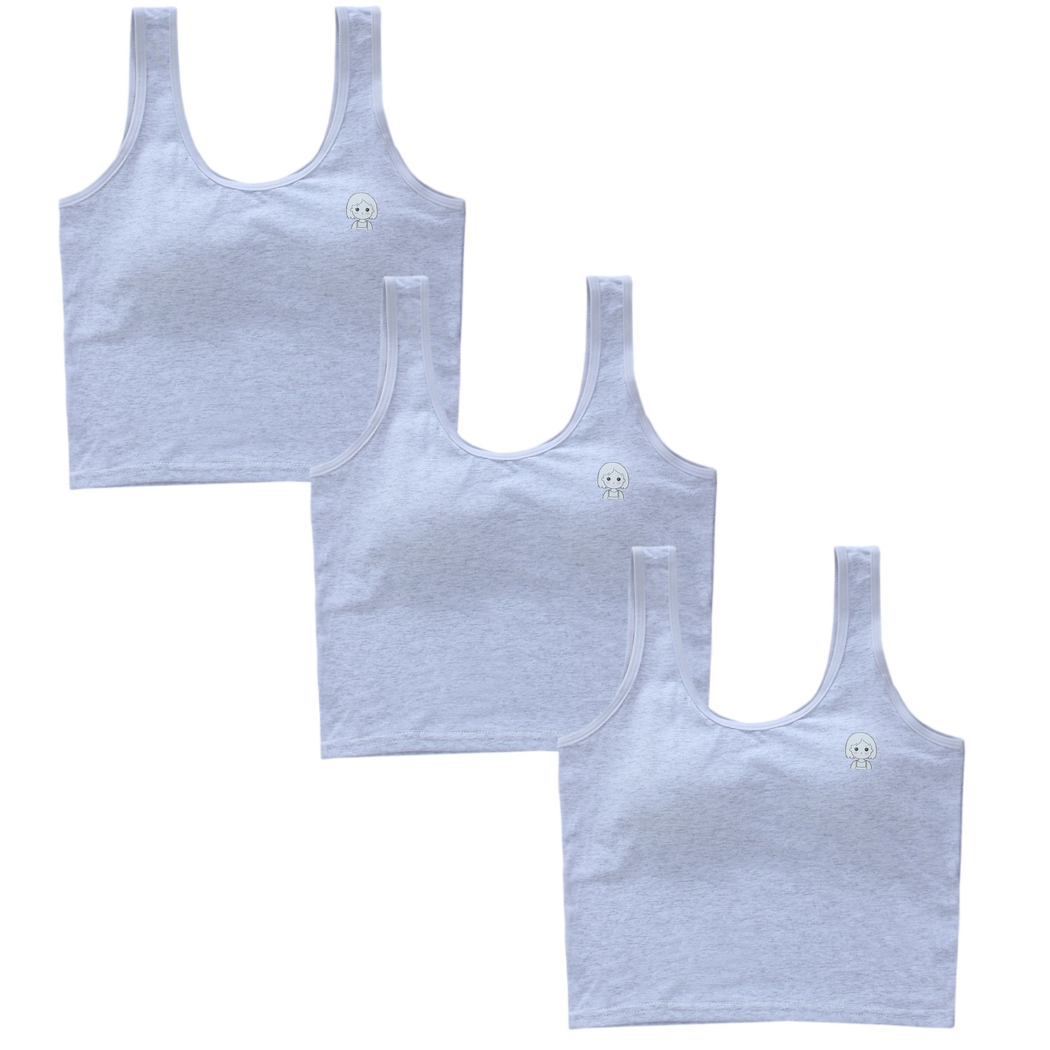 Girls' small vest long cotton children's tube top development period ...