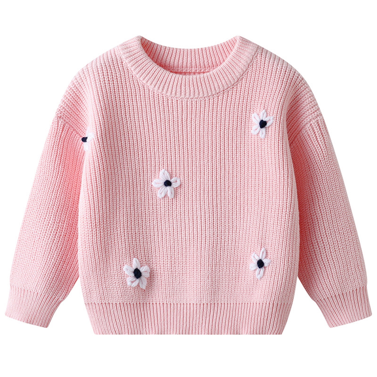 Girls'sweaters Girls Festive Holiday Hand Embroidered Floral Knit ...