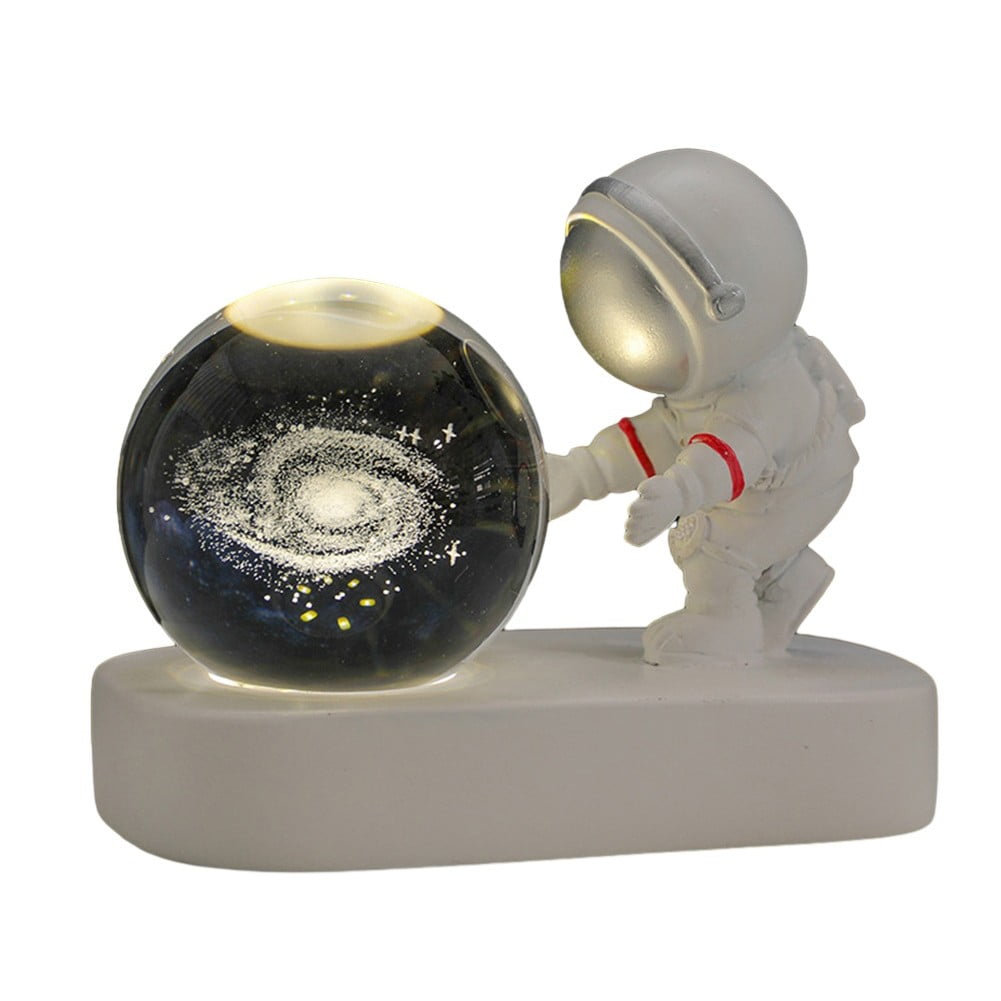 Girlsshop 3D Astronaut Crystal Ball Night Light Planet Space Solar Lamp ...