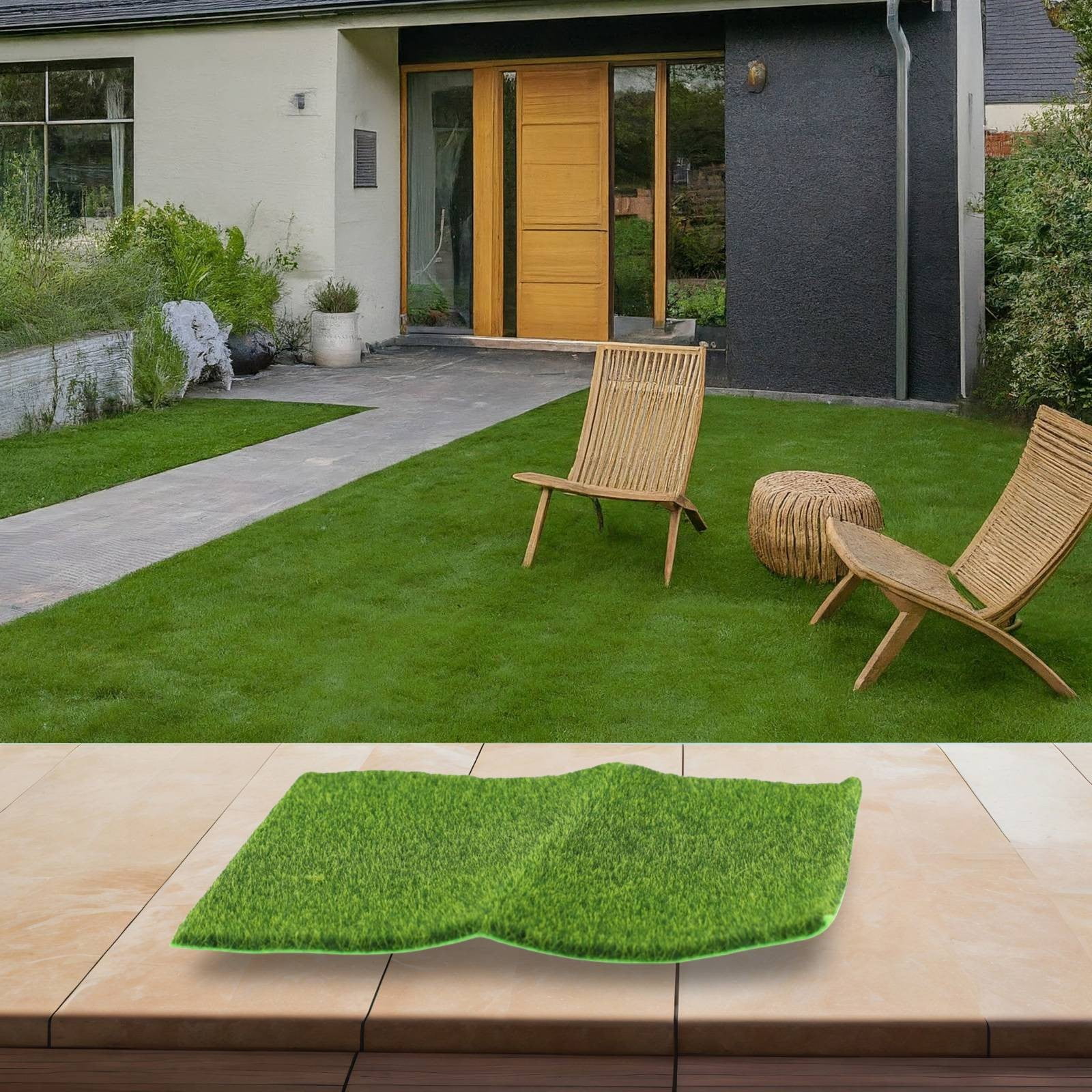 Girlsshop Artificial Grassland Simulation Moss Lawn Fake Green Grass ...