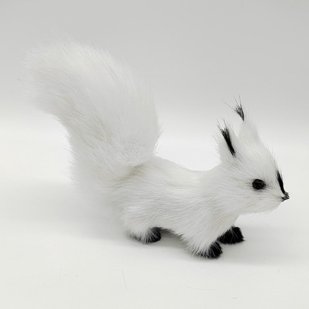 Girlsshop Artificial Squirrel Figurine Miniature Plush Simulation Fake ...