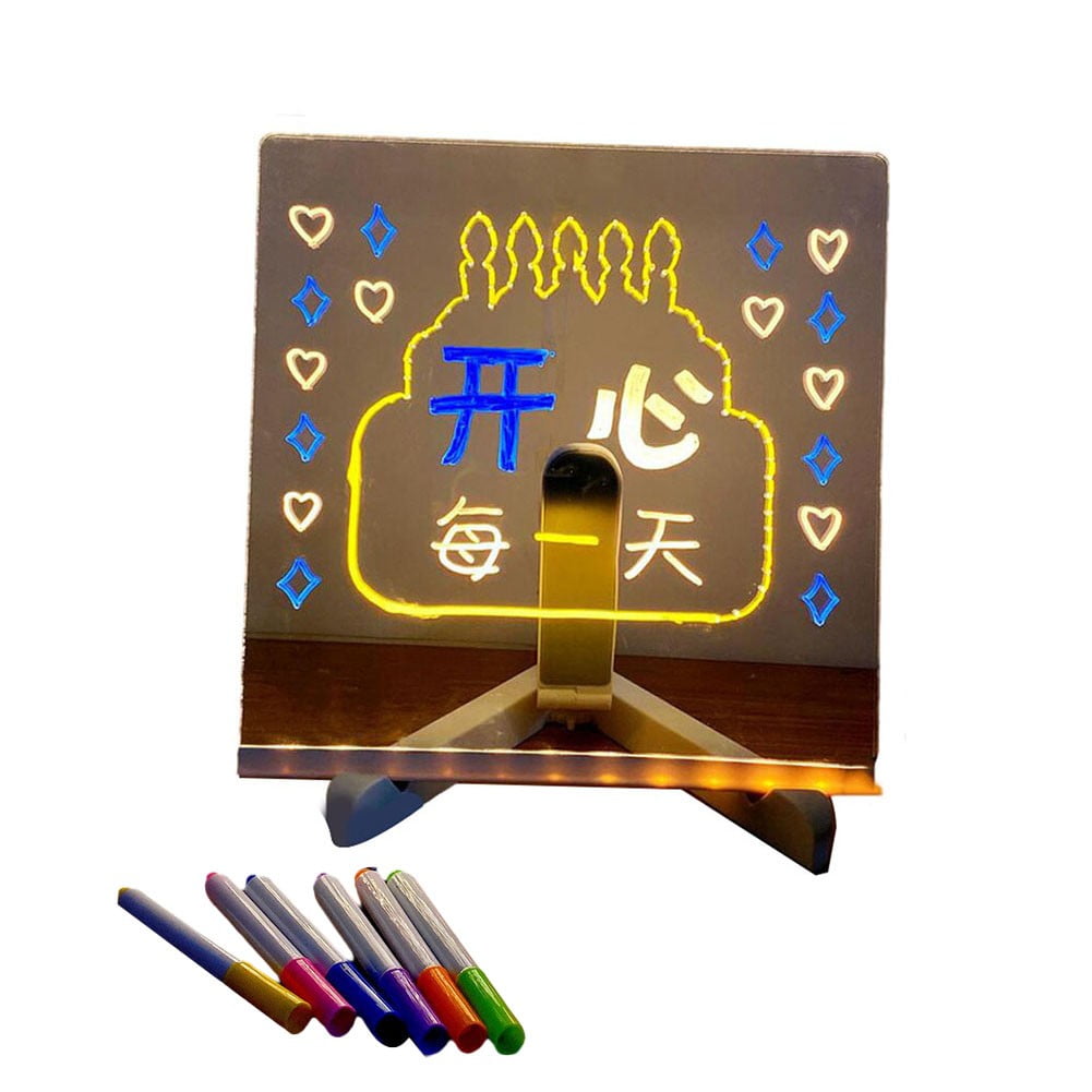 Girlsshop Desktop Erasable Luminous Acrylic Coloring Blackboard Writing ...