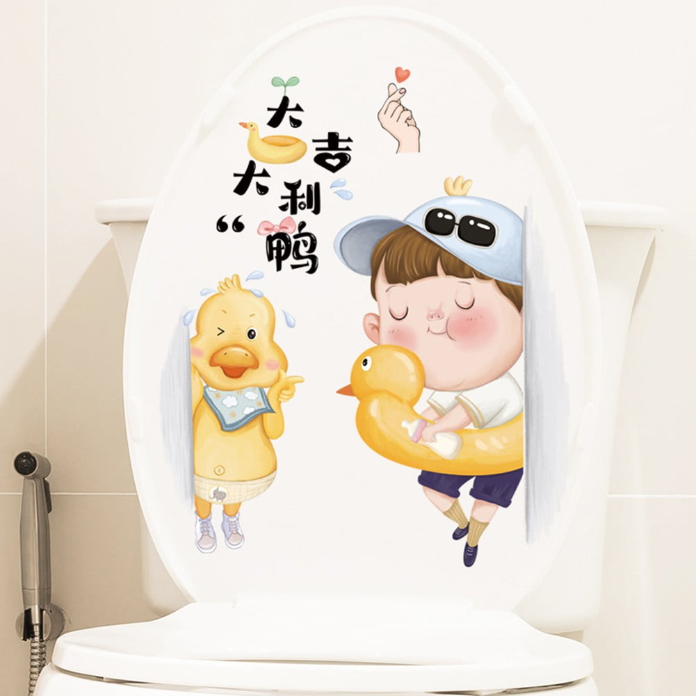 Girlsshop Funny Toilet Stickers Toilet Lid Stickers For Bathroom Fun ...