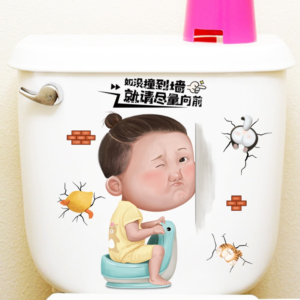 Girlsshop Funny Toilet Stickers Toilet Lid Stickers For Bathroom Fun ...