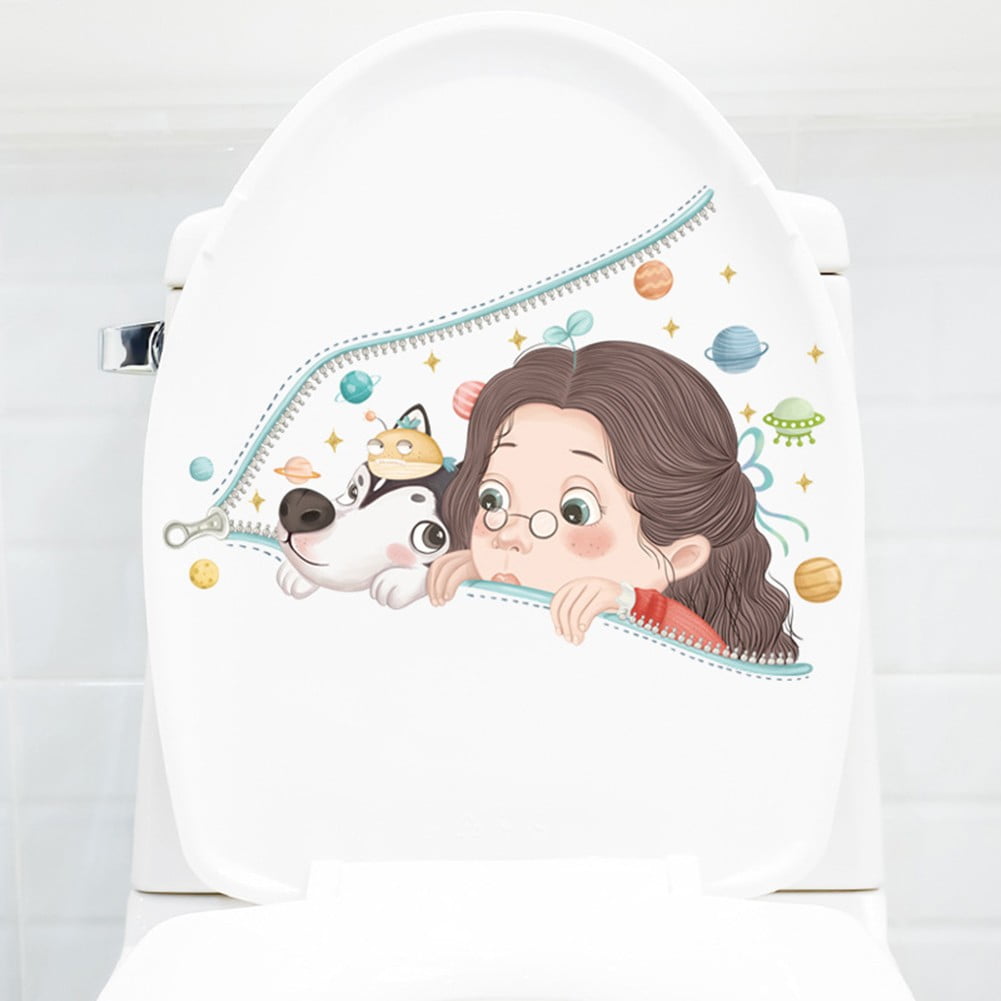 Girlsshop Funny Toilet Stickers Toilet Lid Stickers For Bathroom Fun ...