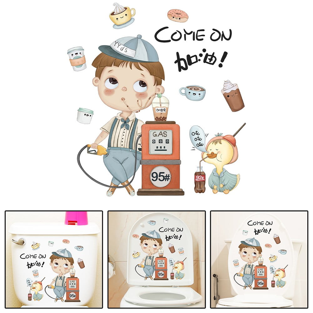 Girlsshop Funny Toilet Stickers Toilet Lid Stickers For Bathroom Fun ...