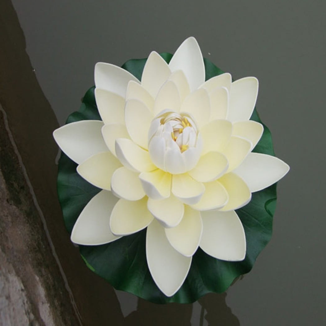 Girlsshop Large Artificial Floating Pond Lilly Pads Flowers Pool Water ...