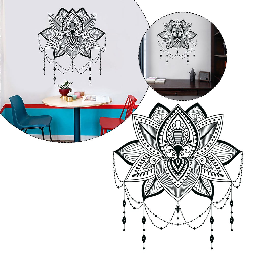 Girlsshop Mandala Lotus Vinyl Wall Sticker Lotus Flower Datura Zen ...