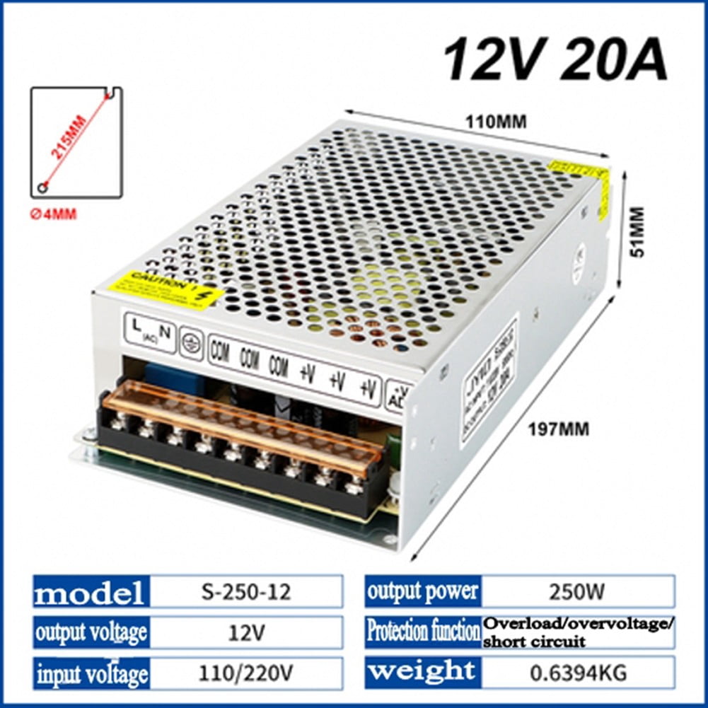 Girlsshop Switch Power Supply Transformer Ac220V To 12V 24V Adapter for ...